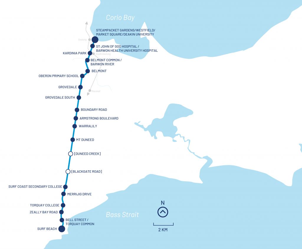 Bay-Beach Connection – On-road public transport